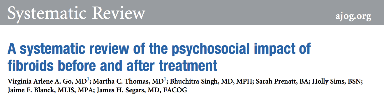 AJOG：与其他慢性疾病相比，子宫肌瘤给女性带来更加沉重的情感负担-MedSci.cn