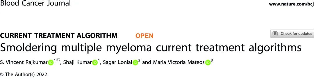 Blood Cancer J：冒烟型骨髓瘤的当代治疗策略-MedSci.cn
